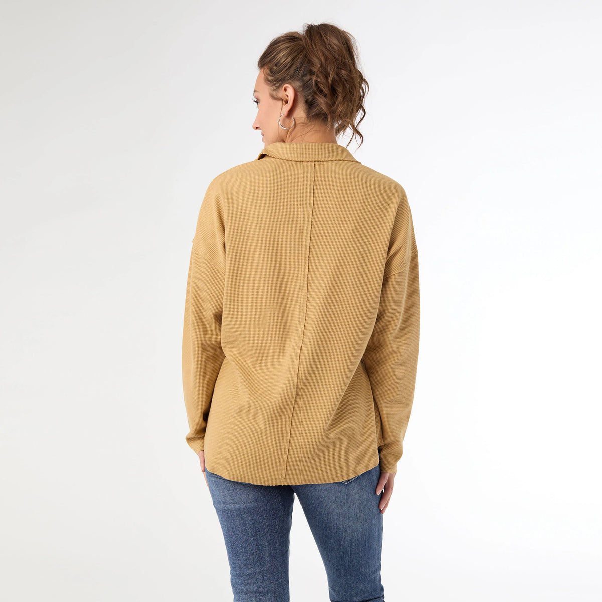 Michela Long Sleeve V-Neck Top - Latte – Specialty Design Company